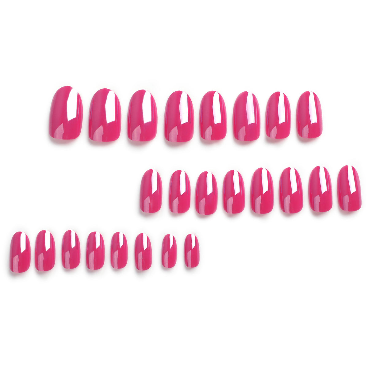 Nails Art Ideas Glossy Medium Oval Red Solid Colors Press On Nails ...