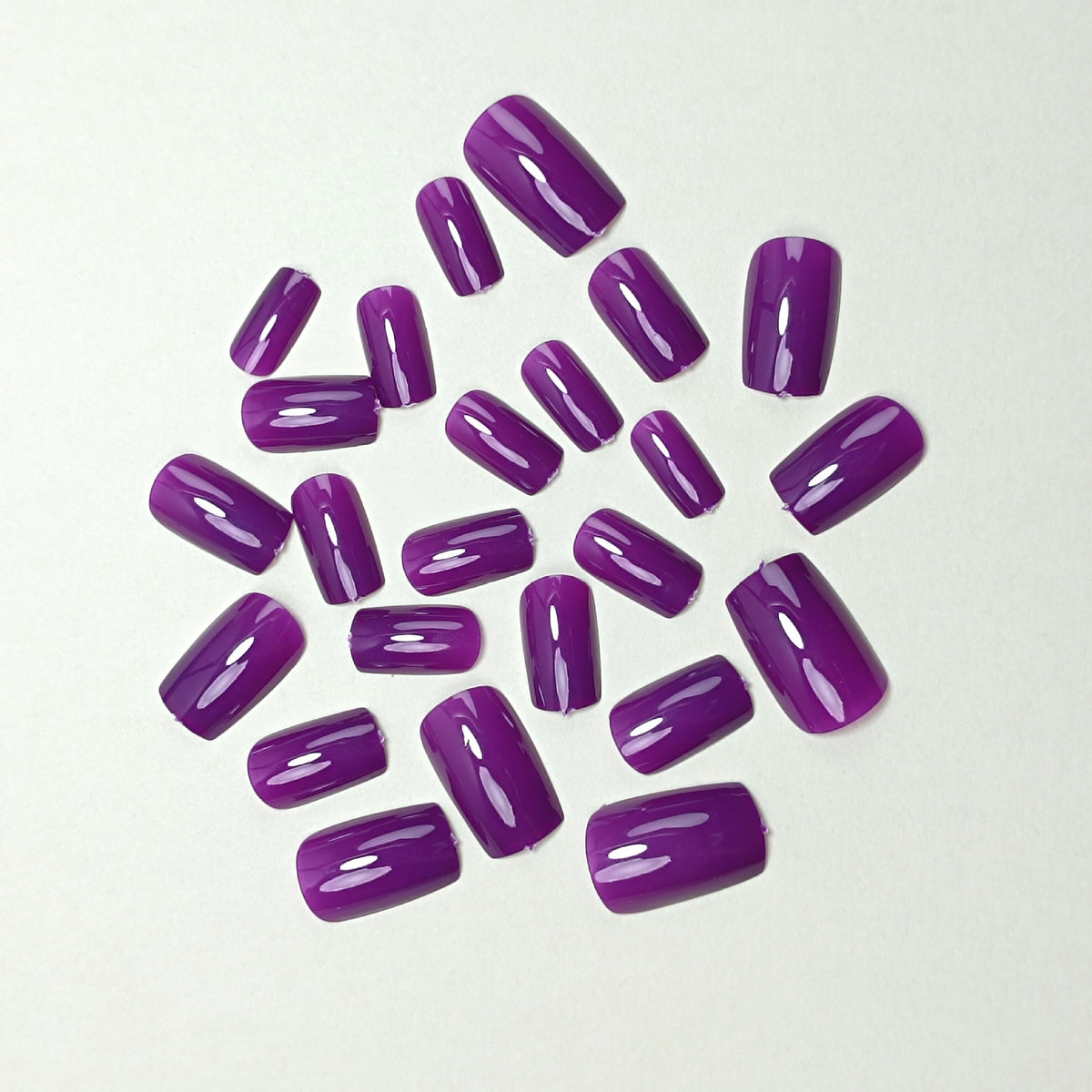 Nail Art Ideas Square Purple Medium Glossy Press On Nails – CurvLife
