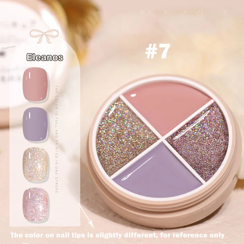 5 Color Solid Nail Gel New Nail Polish Plate Uv Mousse Cream Manicure ...